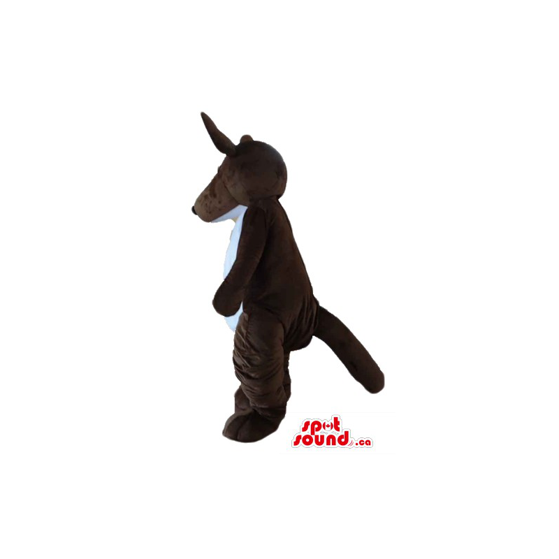 White and dark brown Kangaroo Mascot costume fancy dress - SpotSound ...