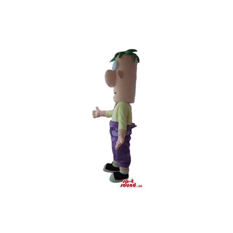Funny Pink Ferb Fletcher Boy cartoon character Mascot Costume ...