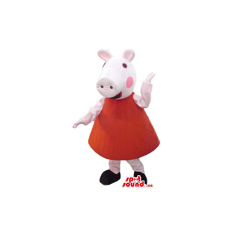 Peppa Pig in red dress cartoon character Mascot costume - SpotSound ...