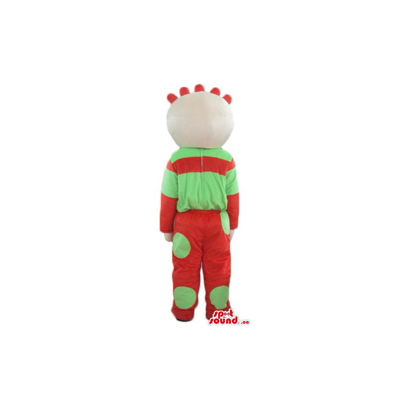 Tombliboos in red and green dress cartoon character mascot costume ...